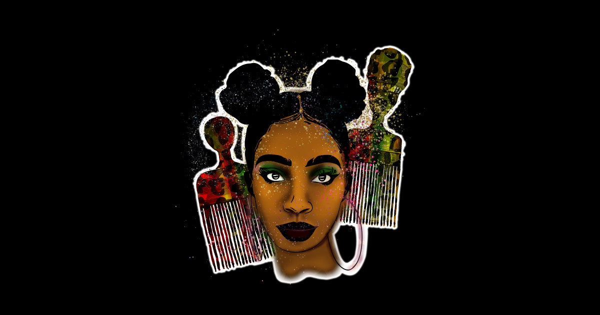 Rasta Girl Afro Puffs Kente Sticker Teepublic