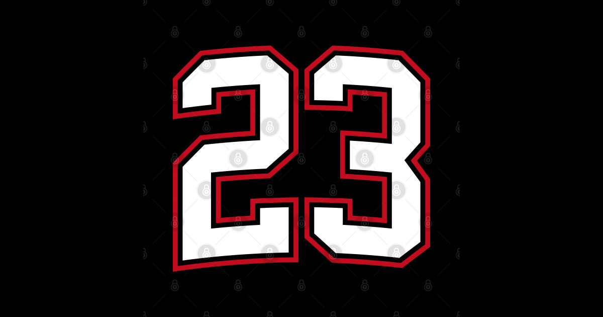 Number Twenty Three 23 - Number - Sticker | TeePublic