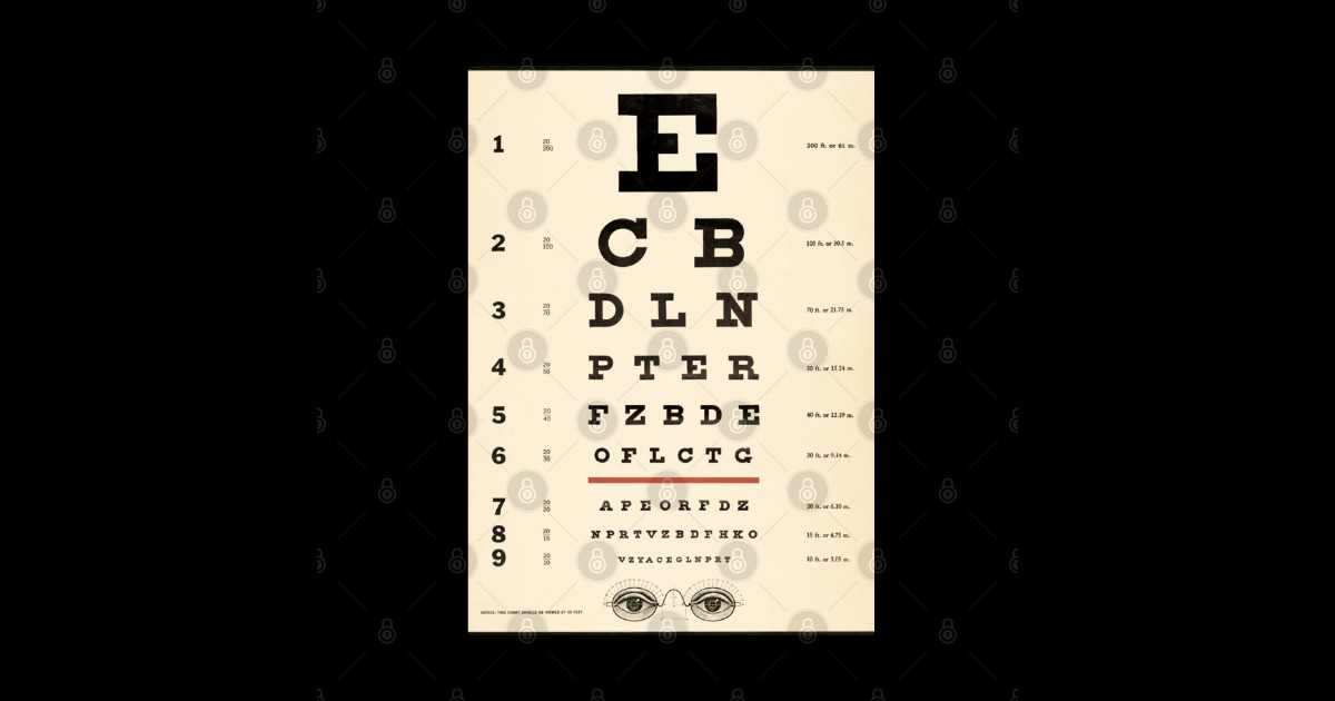 Eye Chart - Eye Chart - Sticker | TeePublic