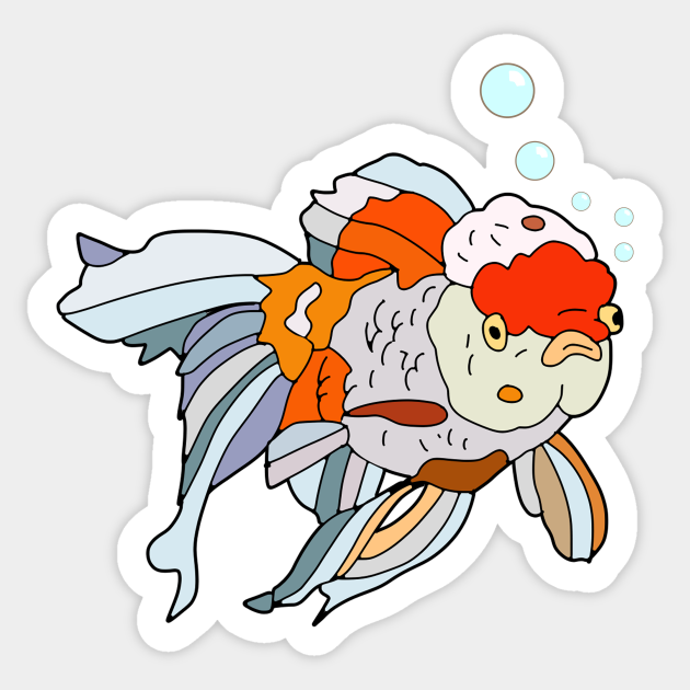Brainy Goldfish - Fish - Sticker | TeePublic