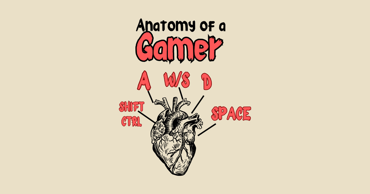 anatomy of a gamer heart - Heart - T-Shirt | TeePublic