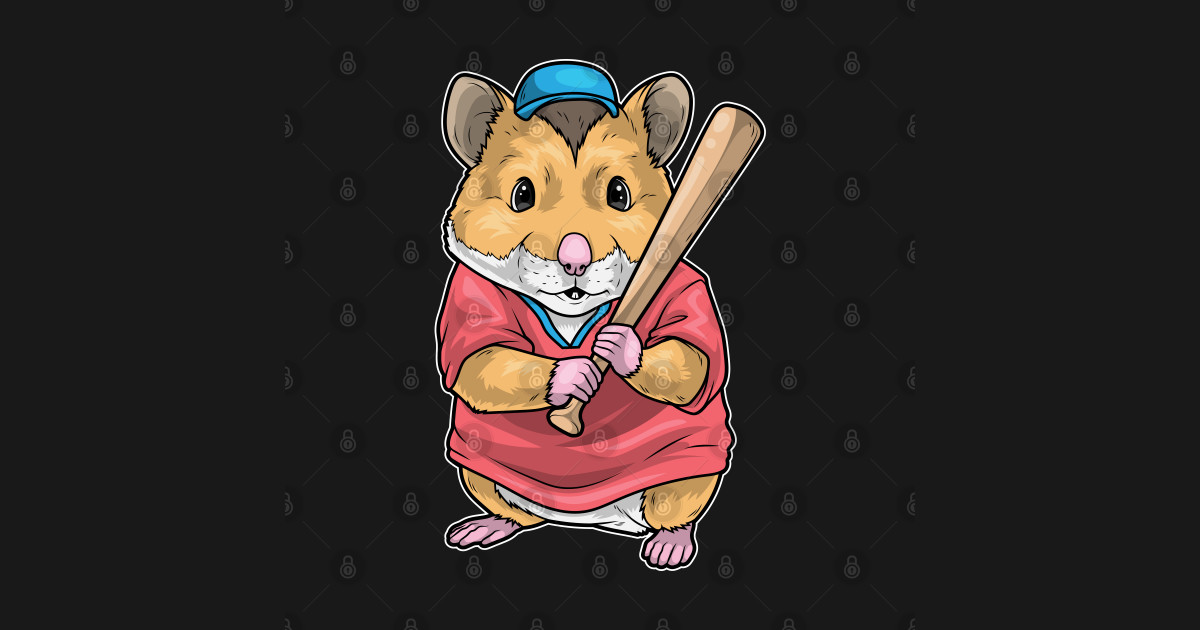Hamster Baseball Baseball bat Sports - Hamster - T-Shirt | TeePublic