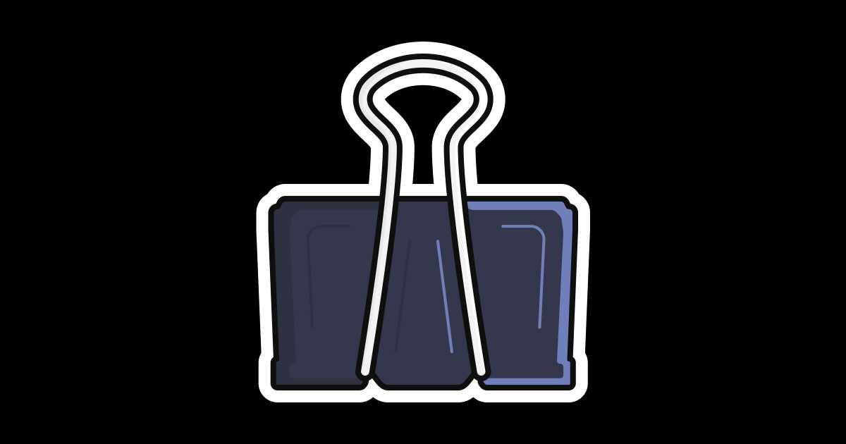 Stationery Binder Clip Sticker vector illustration. Education working ...