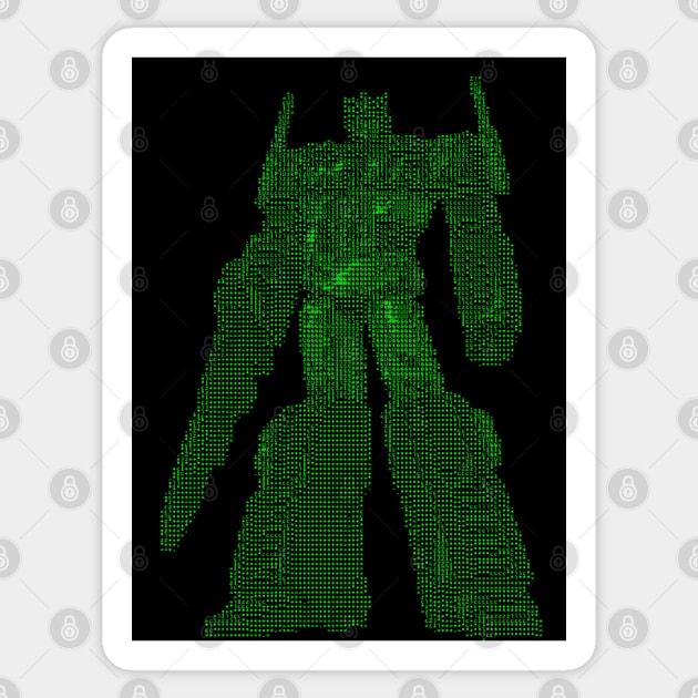 Optimus Prime in ASCII style - Transformers - Sticker | TeePublic