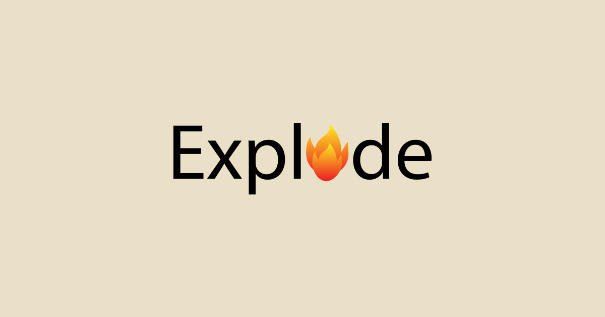 Explode exploding typographic logo design - Explode - T-Shirt | TeePublic