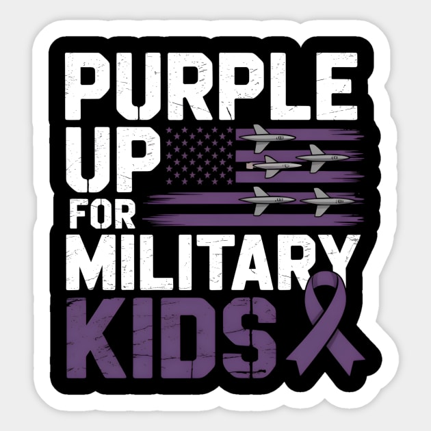 Purple Up Military Kids Month - Military Child Month - Sticker | TeePublic