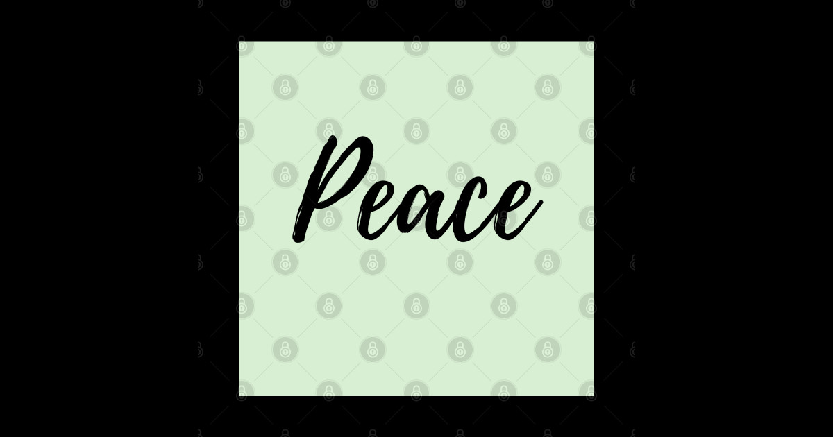 Peace - Affirmation - Green background - Peace - Pin | TeePublic