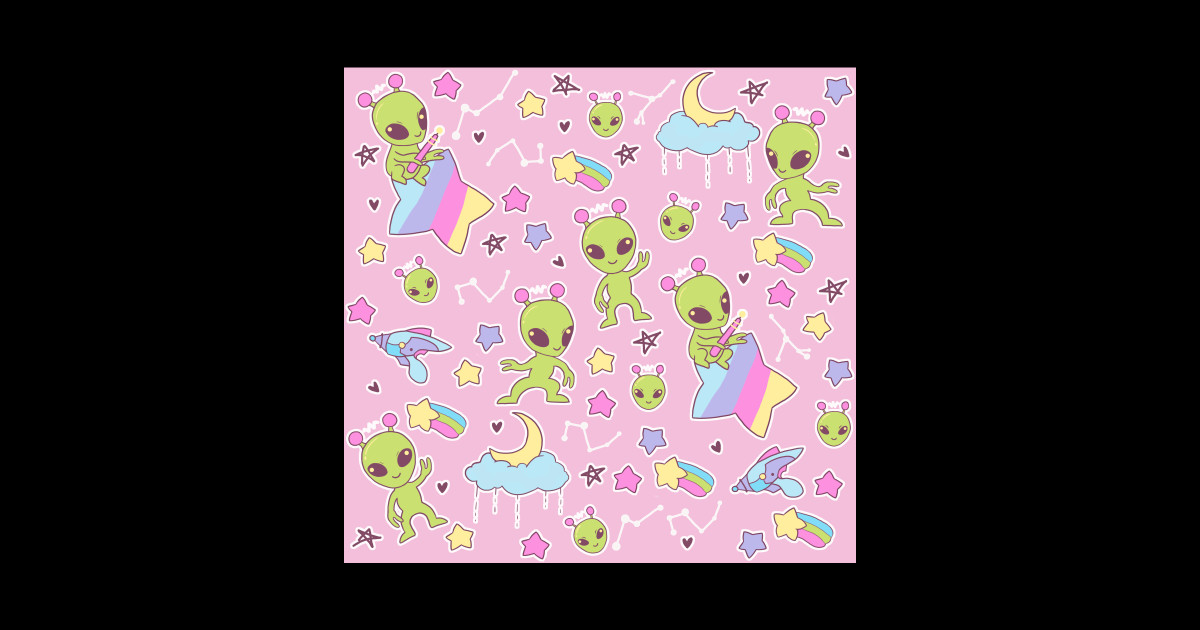 Pastel Pink Aliens - Aliens - Sticker | TeePublic