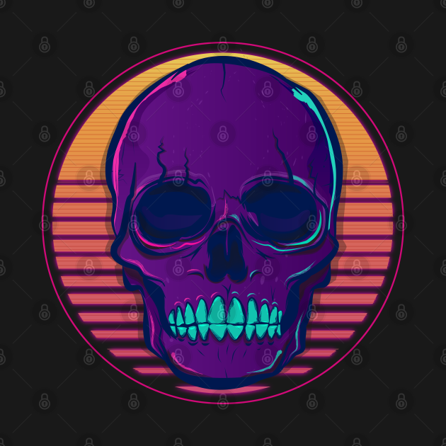 Skull Madness Synthwave Retrowave Aesthetics - Synthwave - T-Shirt ...