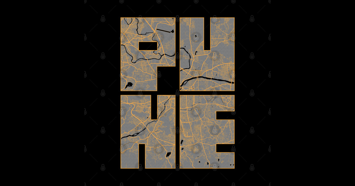 Pune, Maharashtra, India City Map Typography - Bauhaus - Pune - Sticker ...