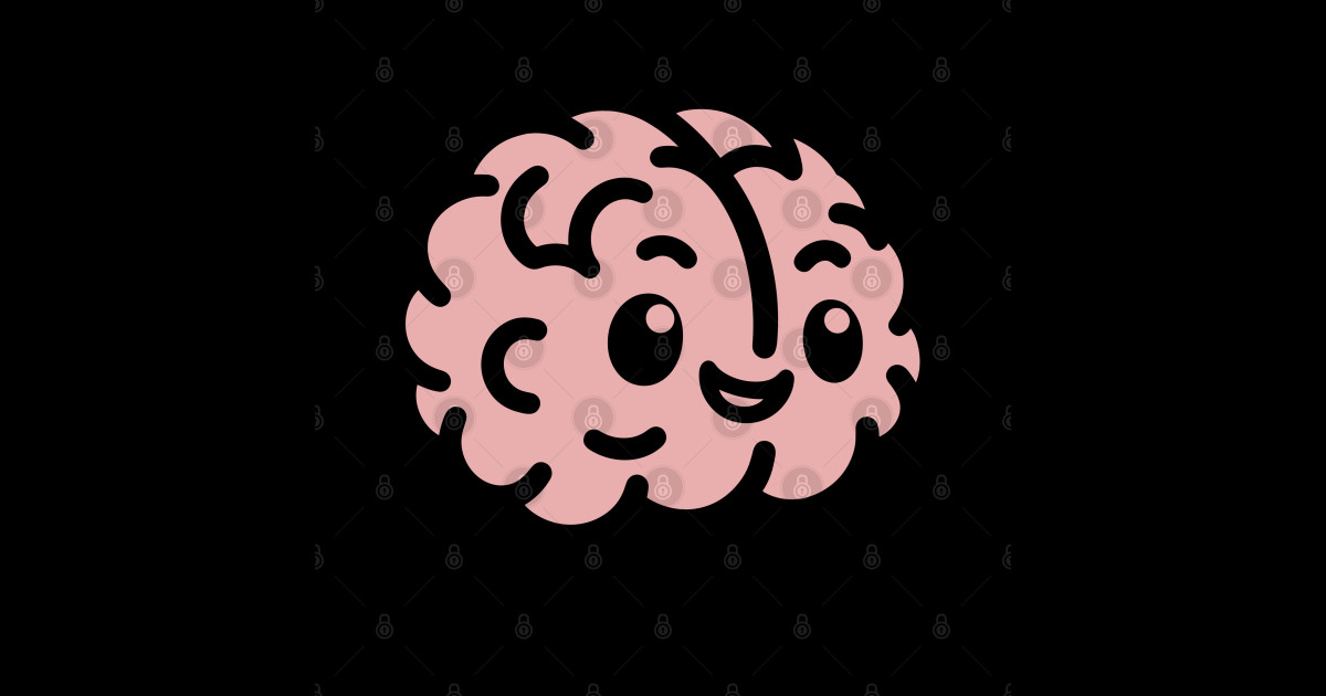 Cartoon Brain - Brain - Sticker | TeePublic