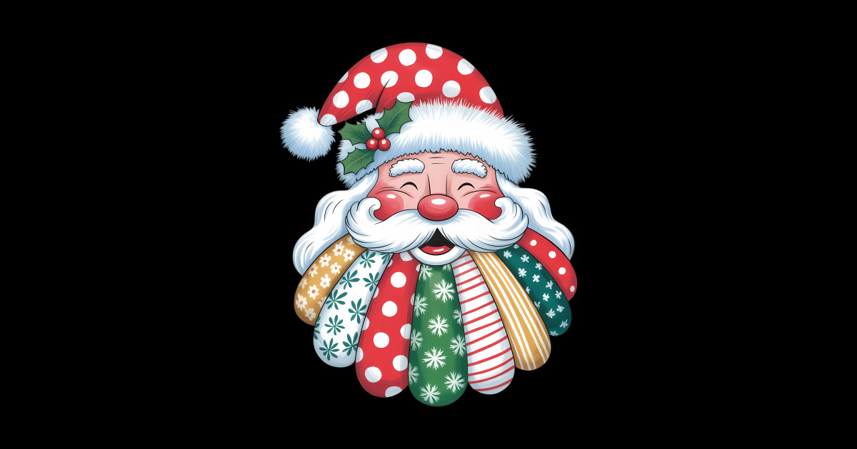 Santa Claus Face Patchwork Folk Art Christmas Xmas - Patchwork ...