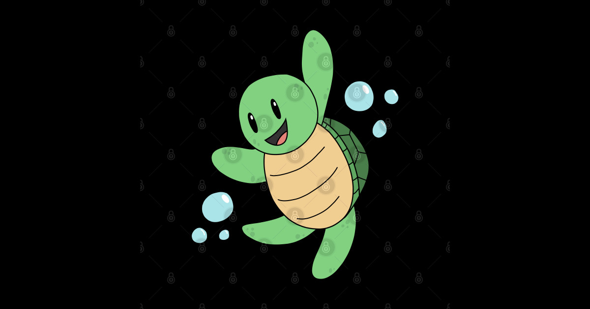 Friendly Sea Turtle Says Hi - Turtle - Pin | TeePublic
