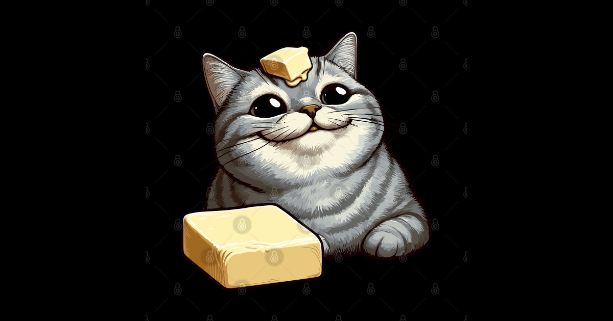 butter cat 1 - Butter Cat - Sticker | TeePublic