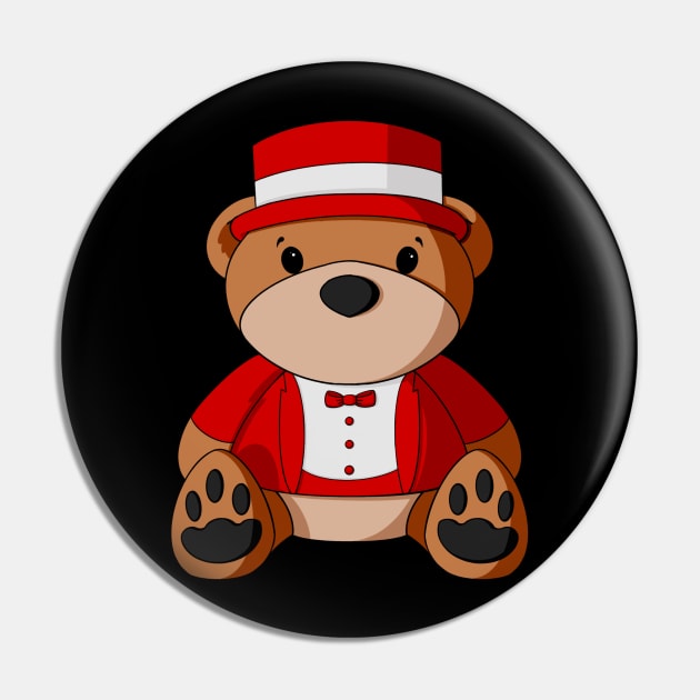 Circus Ringmaster Teddy Bear - Circus - Pin | TeePublic