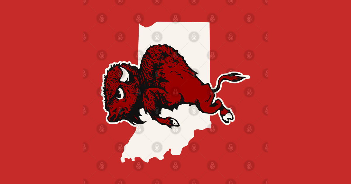 Vintage Indiana Bison Mascot Running - Indiana - T-Shirt | TeePublic