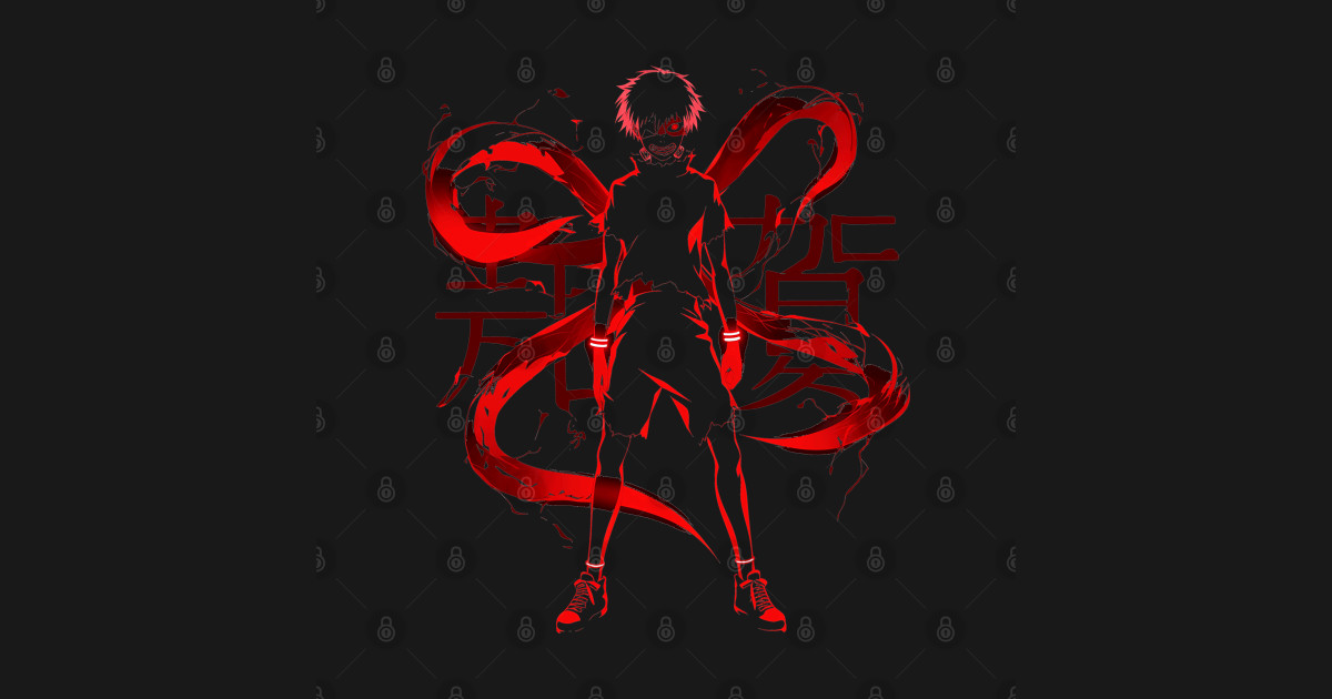 Tokyo Ghoul Kaneki Ken Red Kagune Anime Art - Kaneki Ken - T-Shirt ...