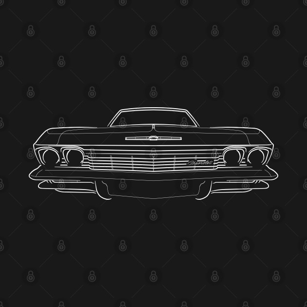 front/profile - 1965 Chevrolet Impala - stencil, white - Impala - T ...