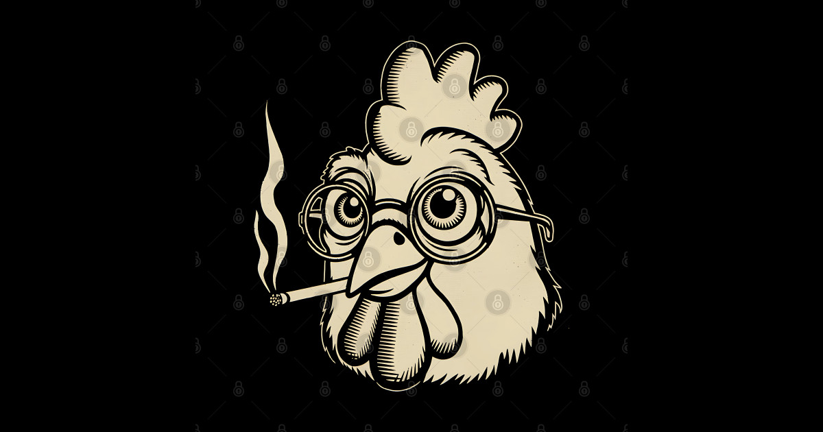 Smoking Chicken Meme Design – Funny Rebellious Barnyard Vibes - Chicken ...