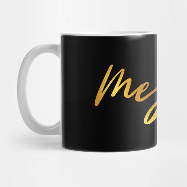 Megan Name Hand Lettering in Faux Gold Letters - Megan - Mug | TeePublic