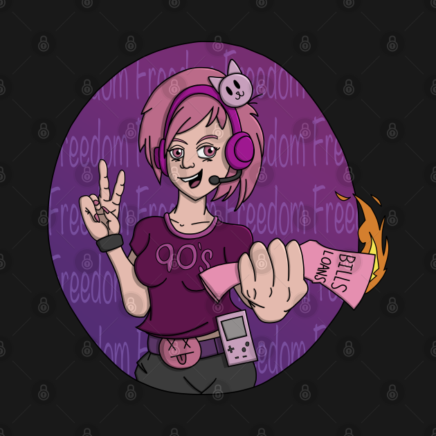 90s Pink Haired Gamer Girl Pinksta Woman T Shirt Teepublic