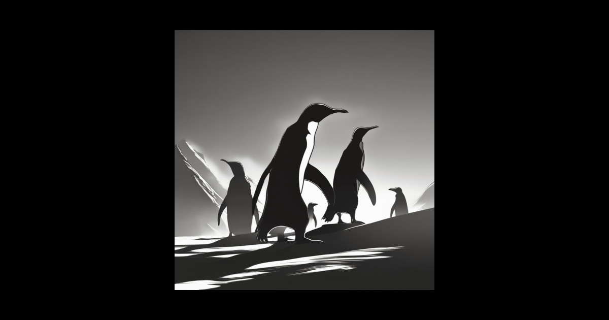 Penguins Shadow Silhouette Anime Style Collection No. 76 - Digital Art ...