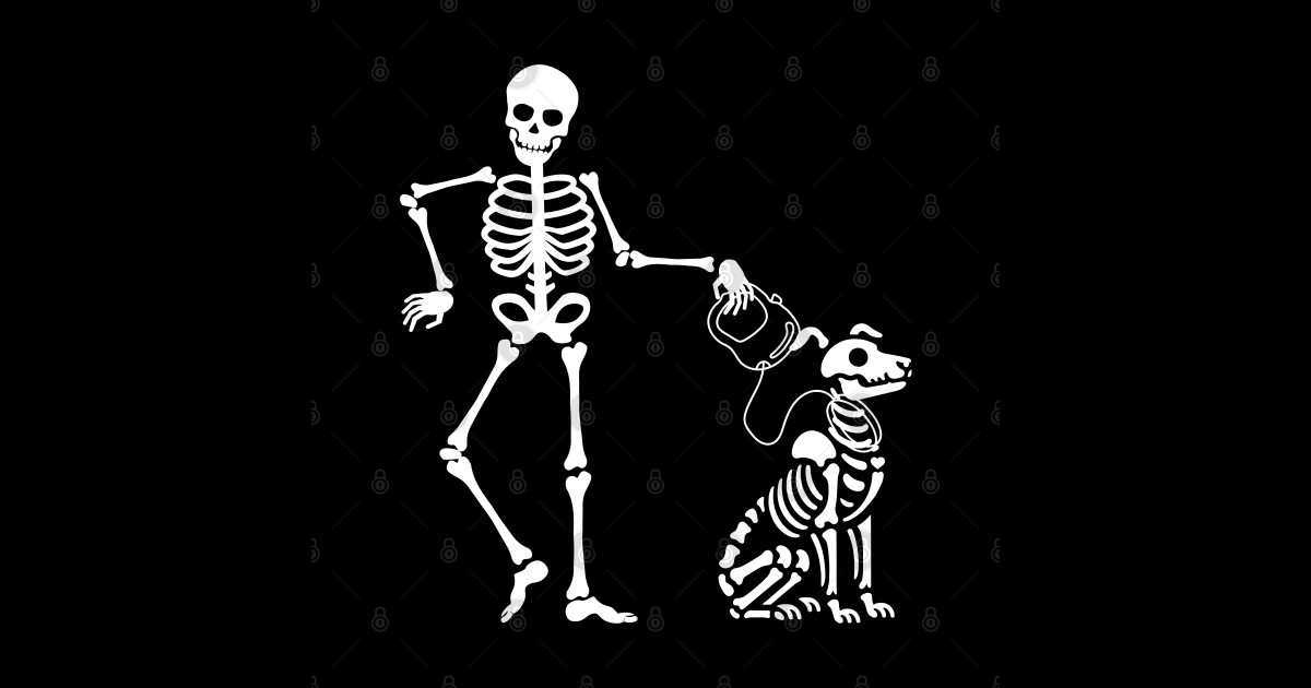 Skeleton Dog Walker Pet Sitter Halloween - Skeleton Halloween - Sticker ...