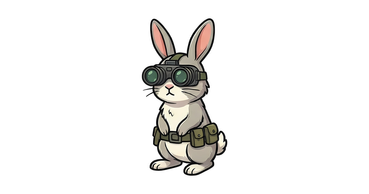 Tactical Rabbit Scout Bunny Binoculars Explorer - Rabbit - T-Shirt ...