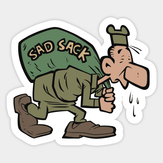 Funny Book Soldier - Sad Sack - Sticker | TeePublic