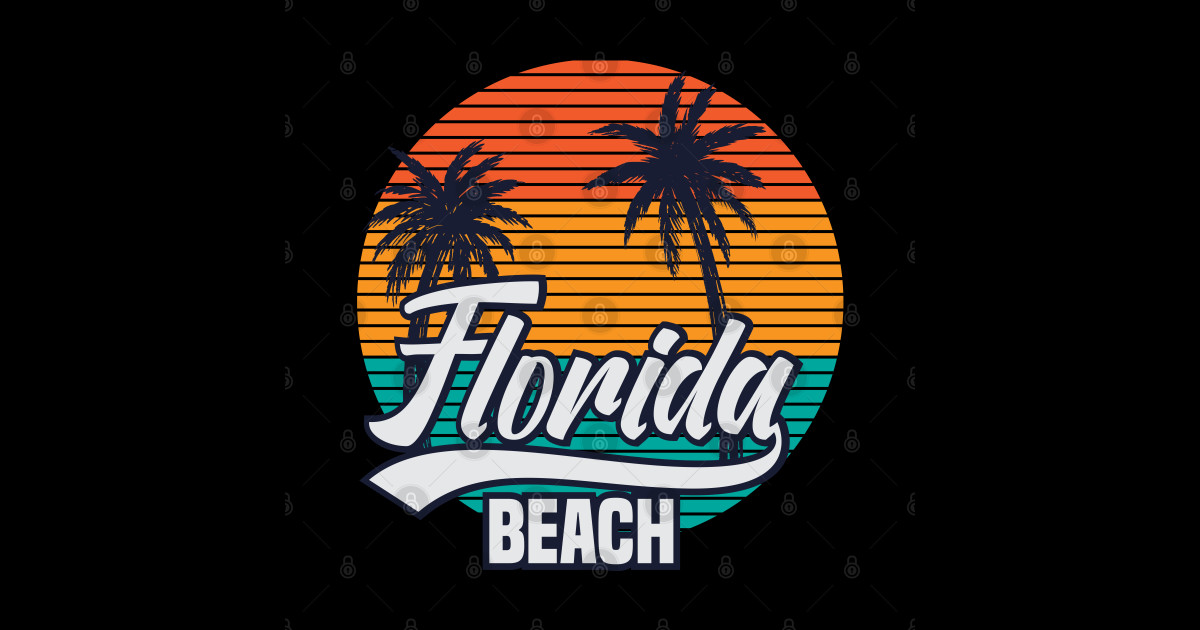 Retro Florida Beach - Cool - Retro Daytona Beach - Sticker | TeePublic