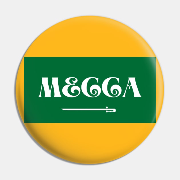 Mecca City in Saudi Arabian Flag - Mecca - Pin | TeePublic