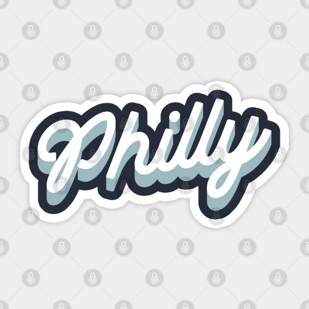 Philly cursive script - Philadelphia - Sticker | TeePublic