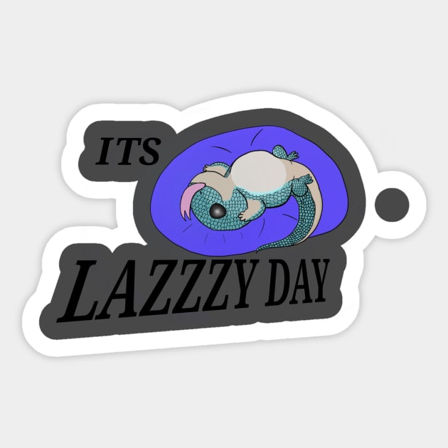 Lazzzy lizard day - Lazzzy Day Lizard - Sticker | TeePublic