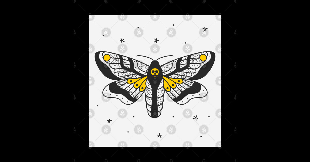 Old school tattoo moth - Old School Tattoo - Posters and Art Prints ...
