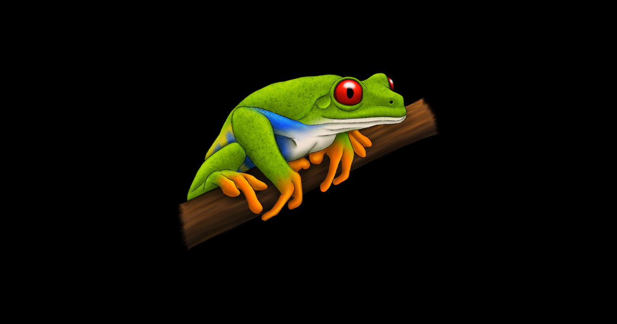 Red Eyed Tree Frog - Tree Frog Cartoon - Sticker | TeePublic