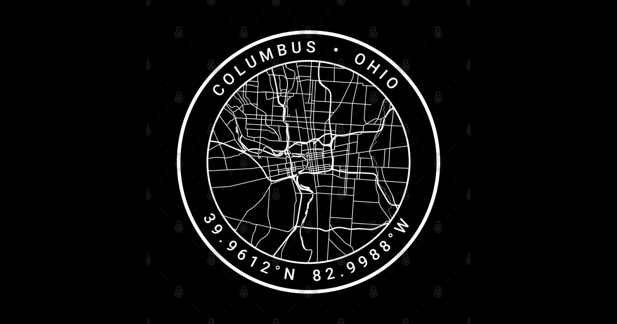 Columbus Map - Columbus Ohio - Sticker | TeePublic
