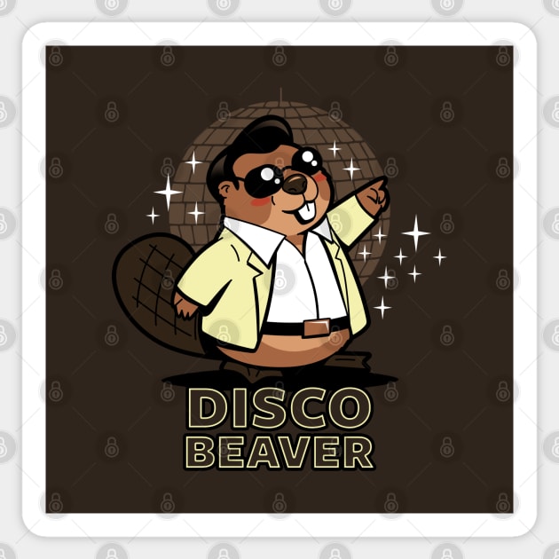Disco Beaver Funny Cute Kawaii Retro Beaver Meme - Funny - Sticker ...