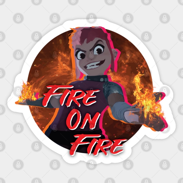 Nimona Movie (Fire On Fire) - Movie Art - Sticker | TeePublic