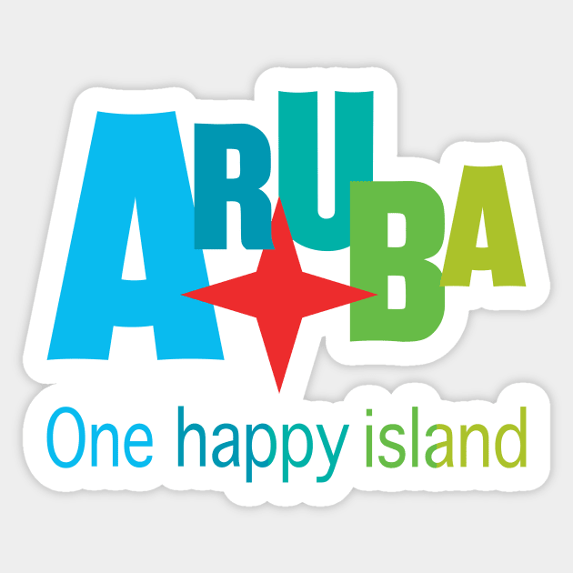 Aruba One Happy Island - all in colors. - Aruba - Sticker | TeePublic