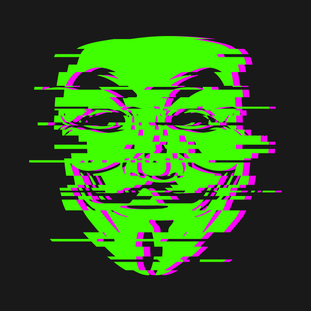Anon Glitch Green - Anonymous - T-Shirt | TeePublic