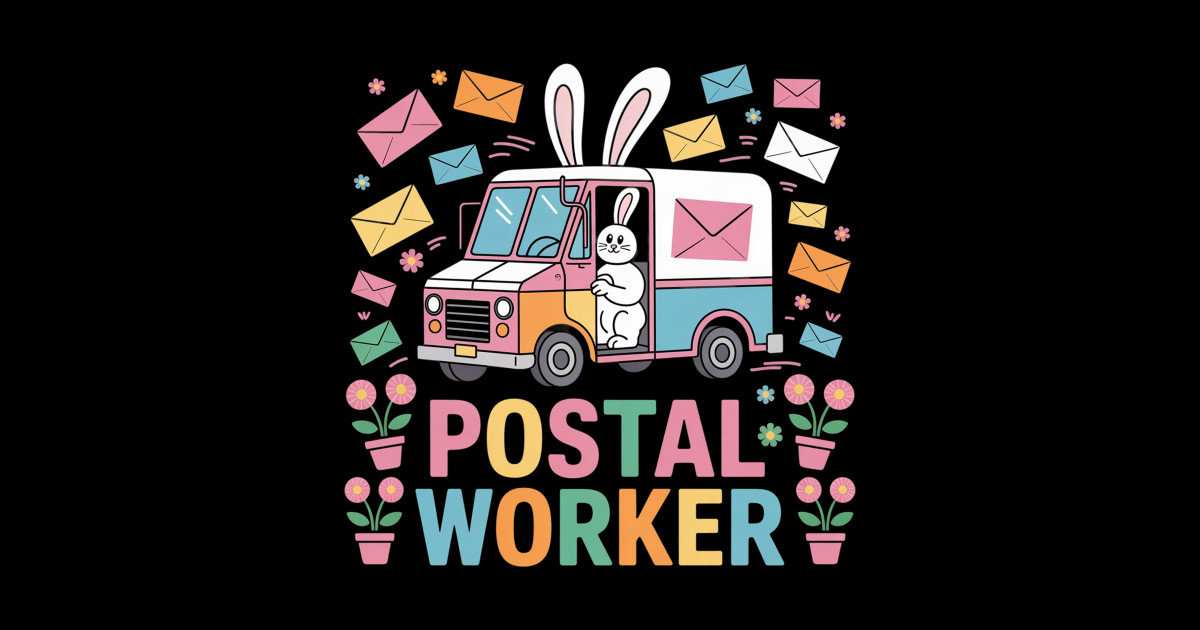 Postal Worker Easter Mail Carrier Easter Bunny Post Office - Easter ...