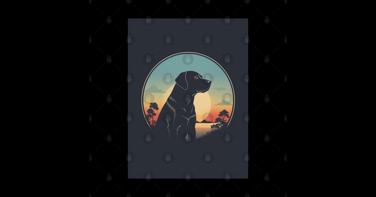 Labrador Retriever Dog 3 - Japanese Old Vintage - Labrador Vintage ...