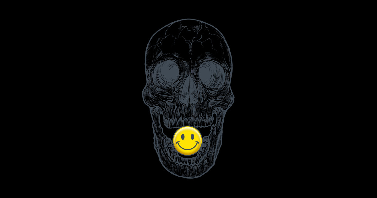 Smiley Skull - Skull - Sticker | TeePublic