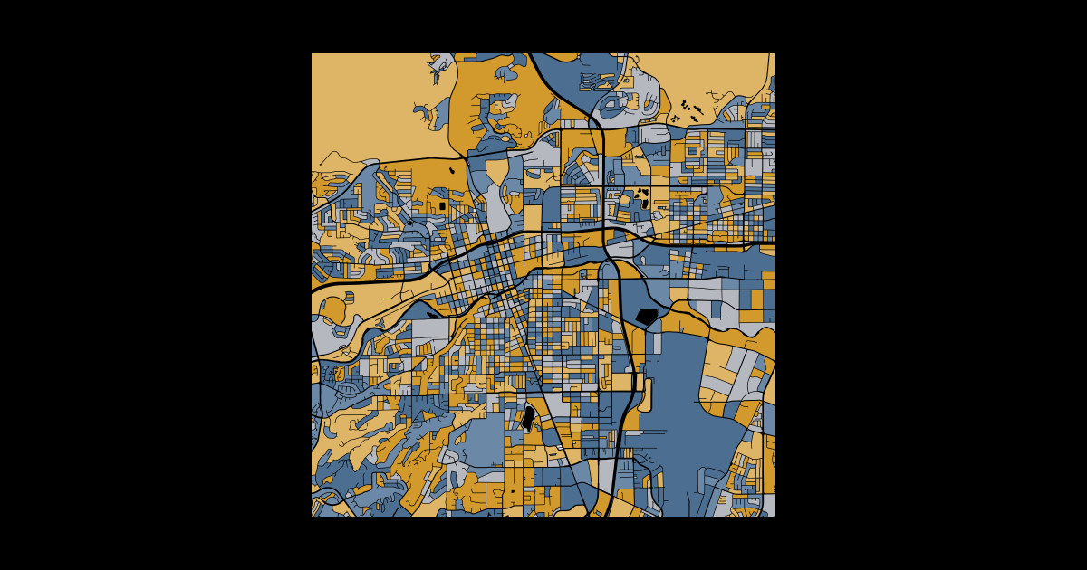 Reno Map Pattern in Blue & Gold - Reno Map - Posters and Art Prints ...