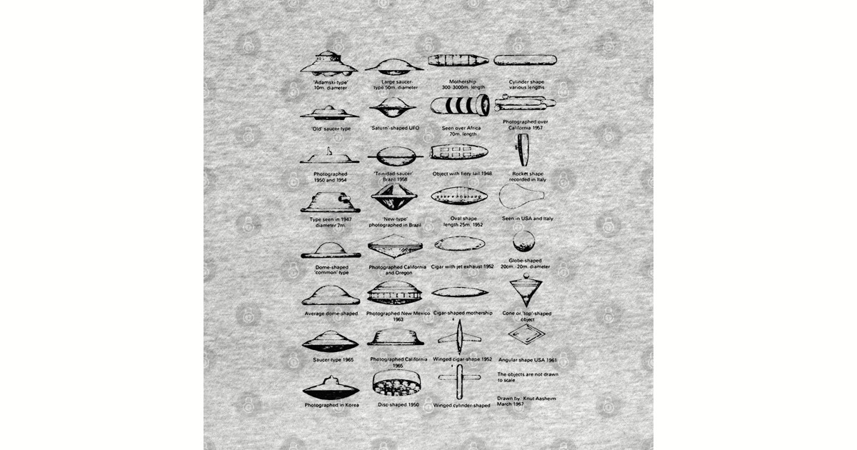 Vintage UFO Identification Chart - Ufo Gift - T-Shirt | TeePublic