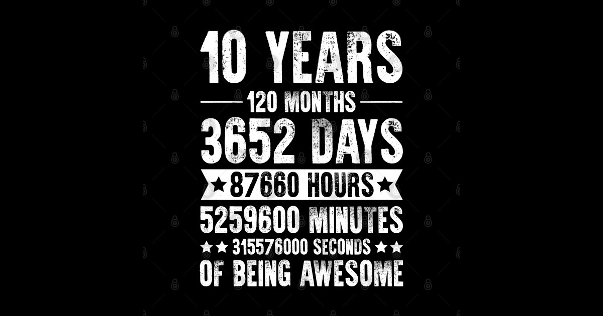 10 Years 120 Months Of Being Awesome Birthday - 10 Years 120 Months Of ...