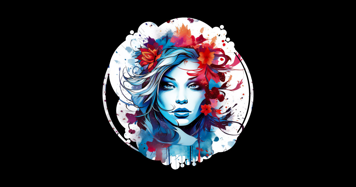 abstract beautiful woman face - Woman - Sticker | TeePublic