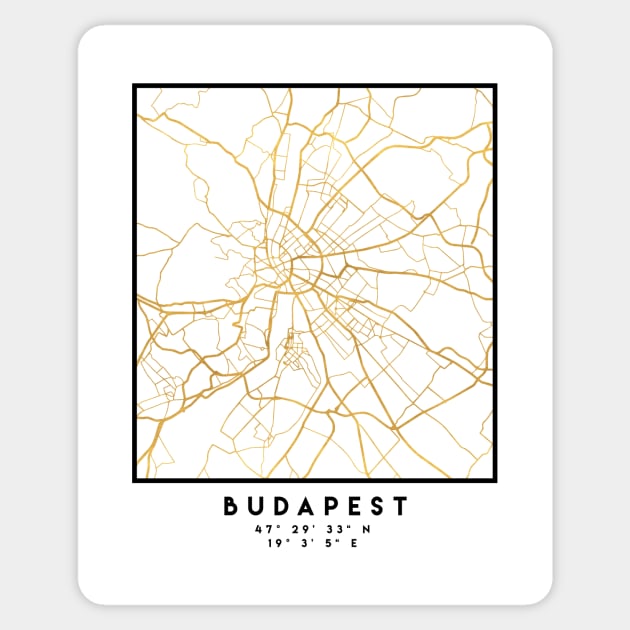 BUDAPEST HUNGARY CITY STREET MAP ART - Budapest - Sticker | TeePublic