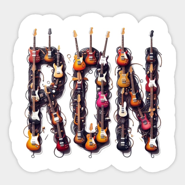 RON as GUITARS - Ron - Sticker | TeePublic