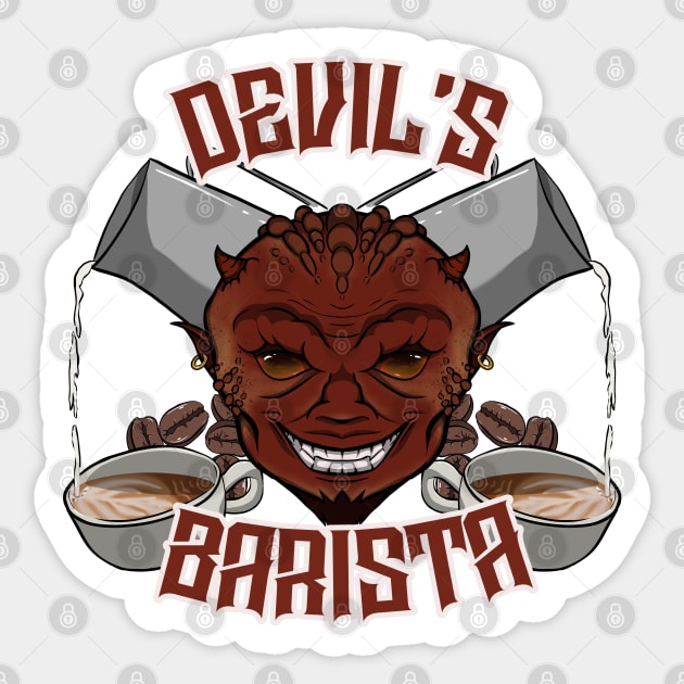 Devil's Barista - Barista - Sticker | TeePublic